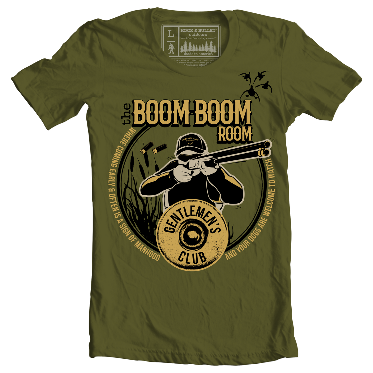 The Boom Boom Room - Hook & Bullet Military Green Graphic T-Shirt ...