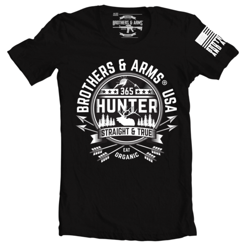 365 Hunter - Brothers & Arms USA Black Short Sleeve Graphic T-Shirt
