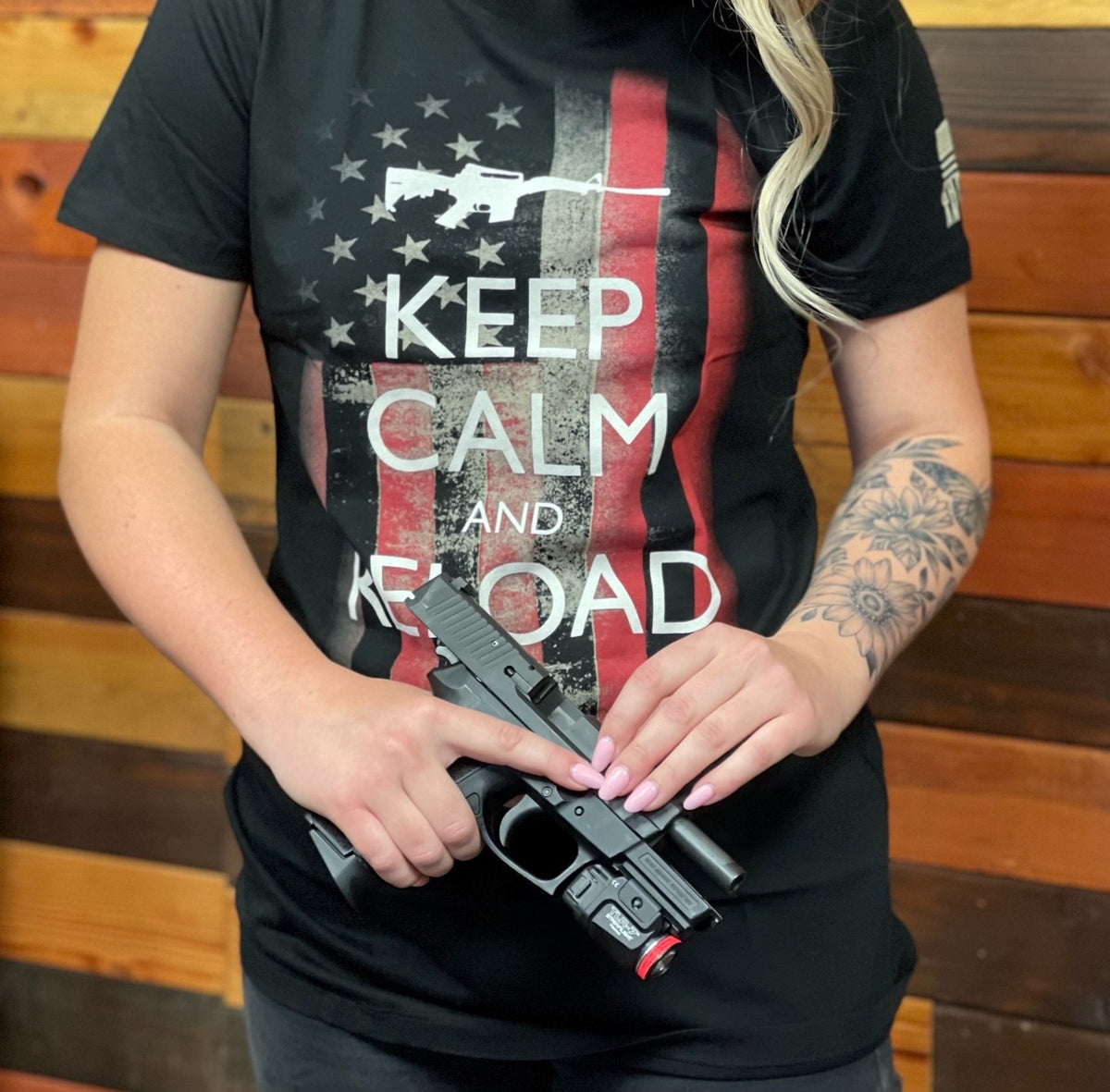 Keep Calm and Reload Women's tee – Brothers & Arms USA